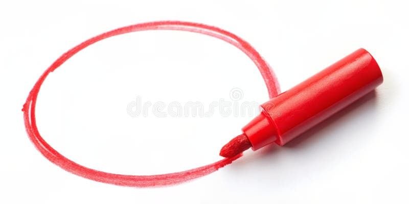 Red Circle Highlighter and Marker Generative AI Stock Image - Image of ...