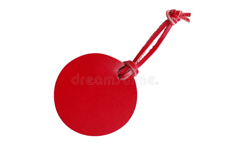 Red Circle Leather Price Tag Cord Isolated White Stock Photos - Free ...