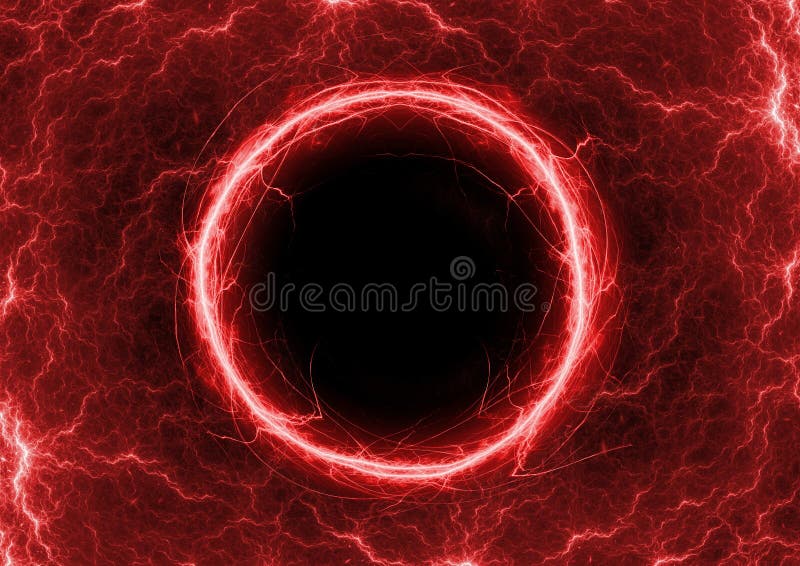 Red circle lightning stock illustration. Illustration of abstract ...