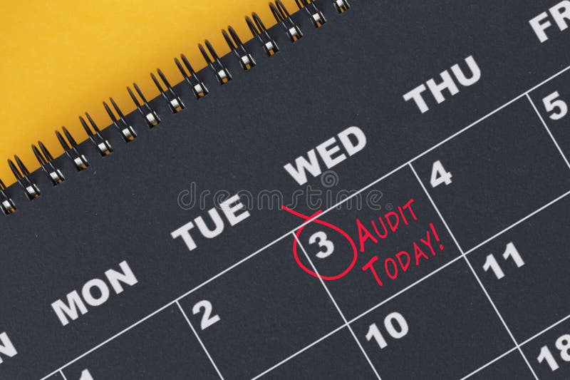 Red Circle Mark on the Calendar at 3 for Reminder of Audit Today. Stock ...