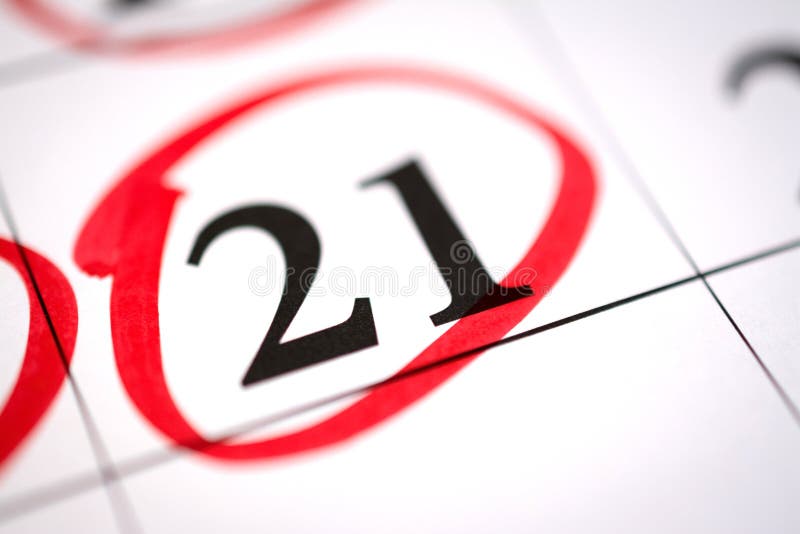 Red Circle Marked with Pen on a Calendar Sheet Stock Photo - Image of ...