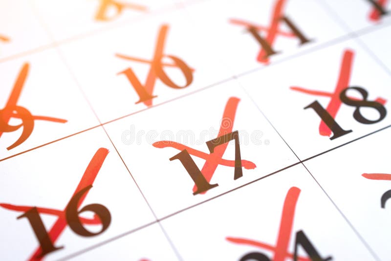 Red Circle Marked with Pen on a Calendar Sheet Stock Photo - Image of ...