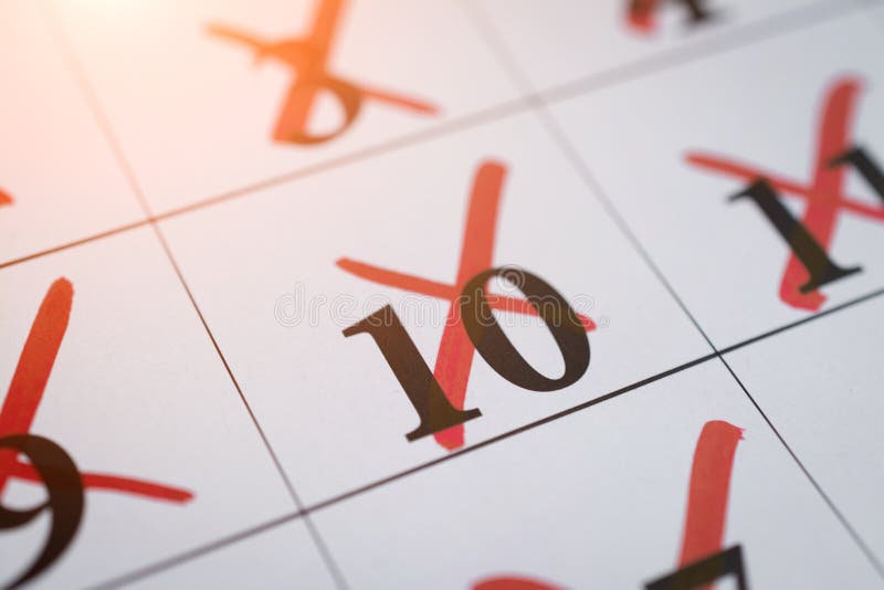 Red Circle Marked with Pen on a Calendar Sheet Stock Image - Image of ...