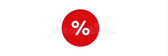 Red Circle with Minus Percentage Icon Indicates a Decrease in Value or ...
