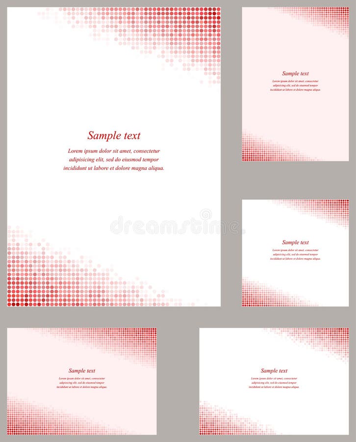 Red Circle Mosaic Page Corner Design Set Stock Vector - Illustration of ...