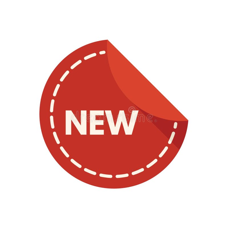 Red Circle New Sticker Peeling from Top Right Corner Stock Illustration ...