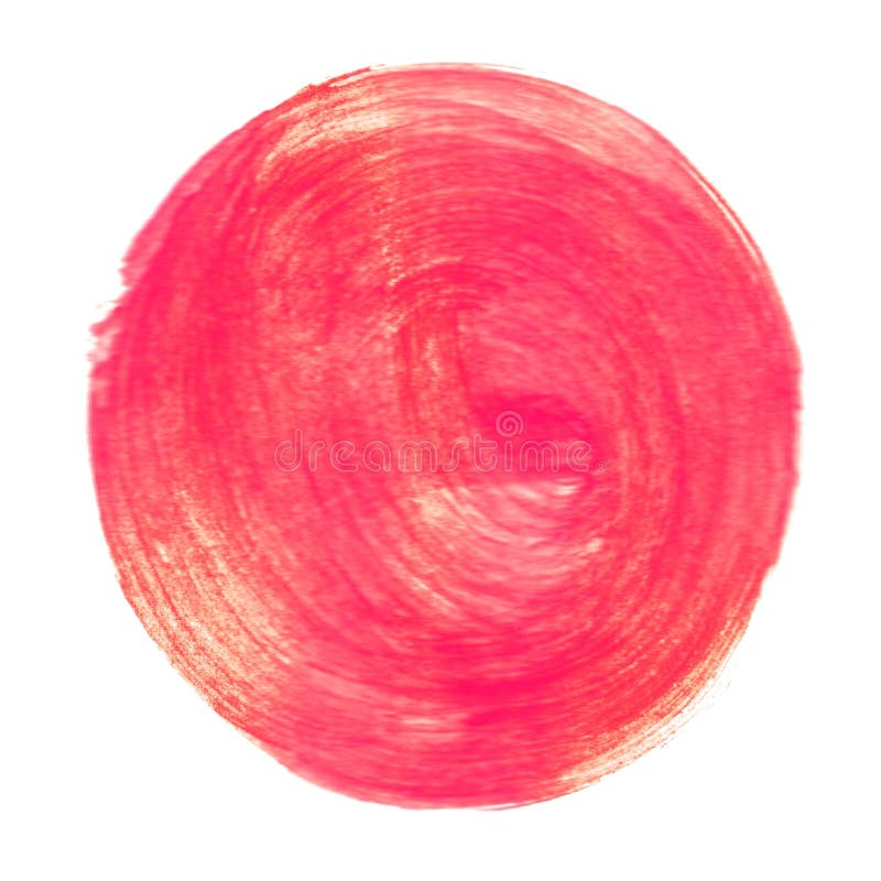 Red Circle Painted with Brush Stock Image - Image of watercolor ...