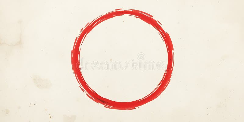 Red Circle Painted on White Textured Background Stock Illustration ...