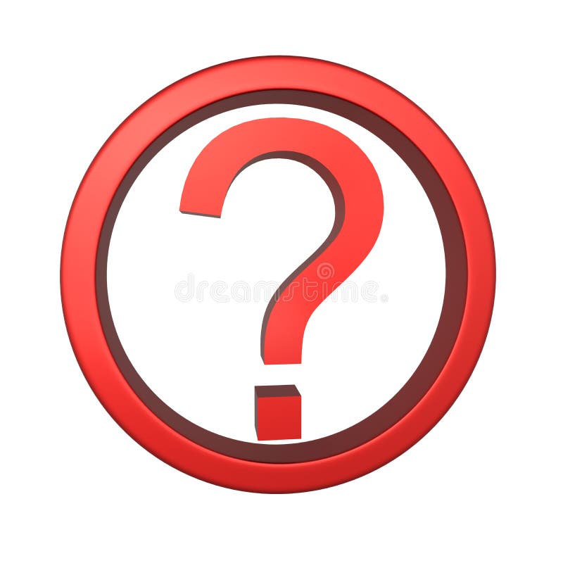 Red Circle with a Question Mark Inside. 3D Rendering. Blank for Design ...