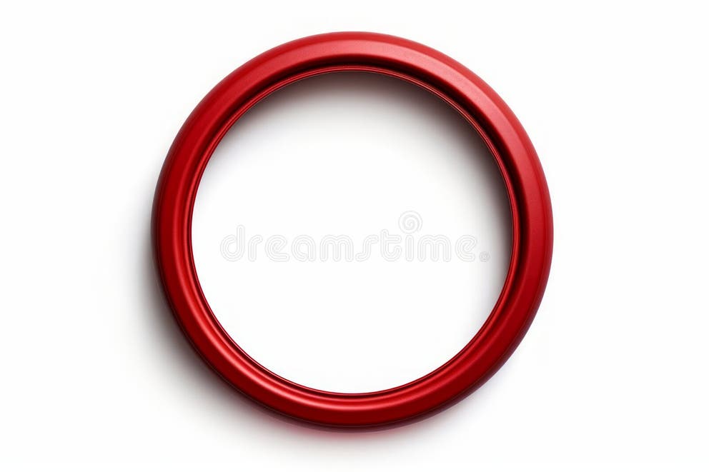 Red Circle Ring with Metal Texture. Empty Red Frame on White Background ...