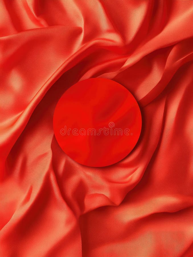 Red circle on satin fabric stock image. Image of design - 388314041
