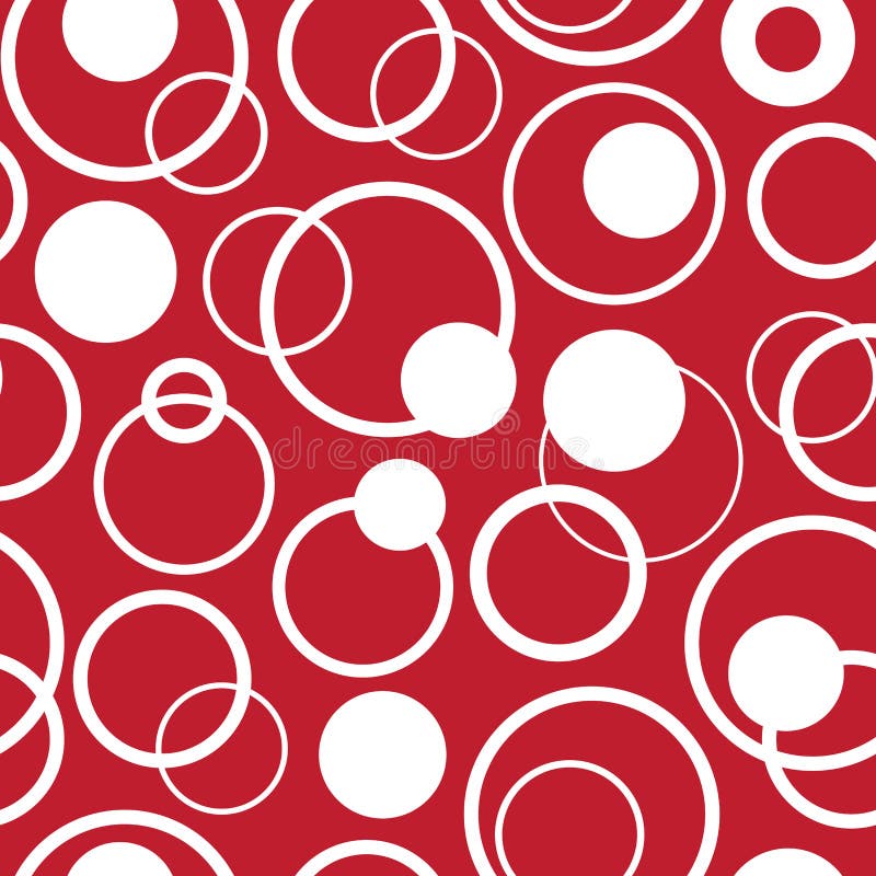 Red Circle Seamless Pattern Stock Vector - Illustration of circle ...