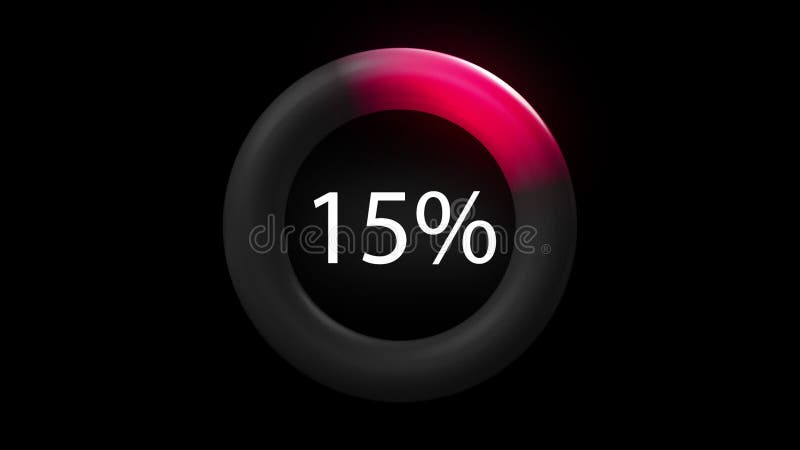 Red Circle Shows 15 Percent, Percentage, Alpha Channel Stock Footage ...