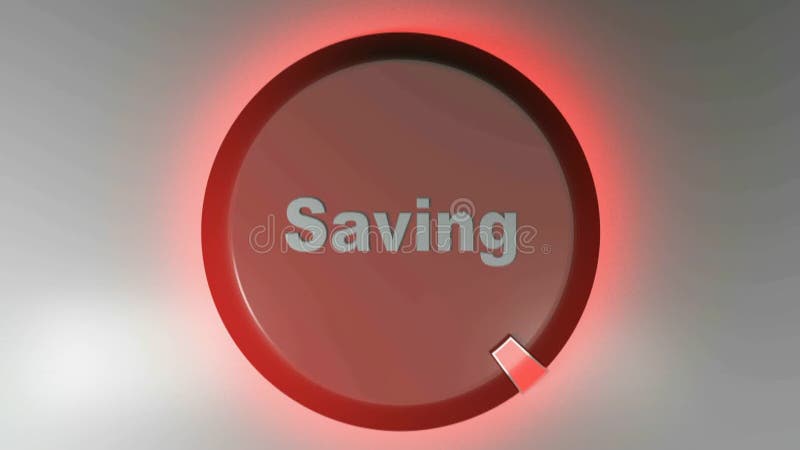 SAVING Red Circle Sign with Rotating Cursor - 3D Rendering Video Clip ...