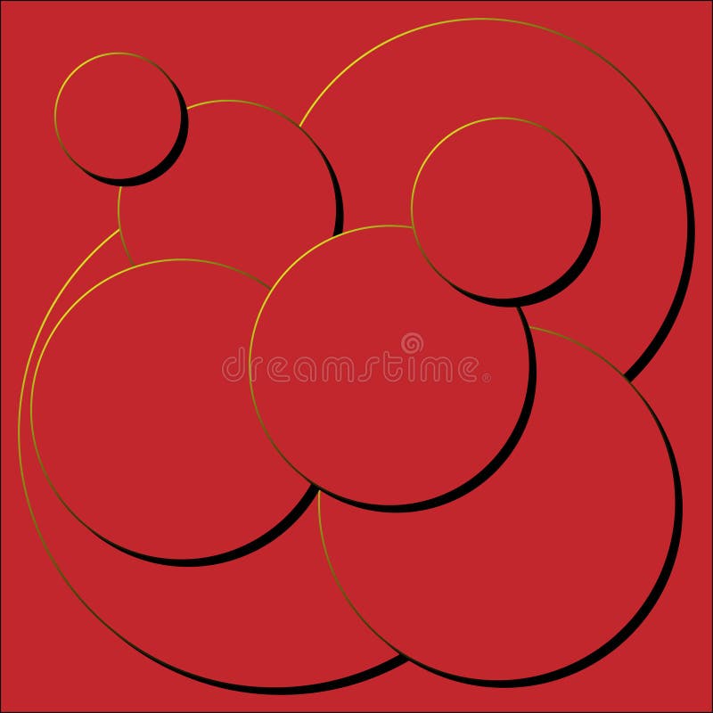 Red Circle Stack with Black Shadow Stock Illustration - Illustration of ...