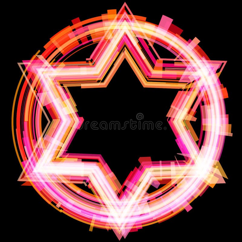 Red Circle with a Star. Raster Stock Illustration - Illustration of ...