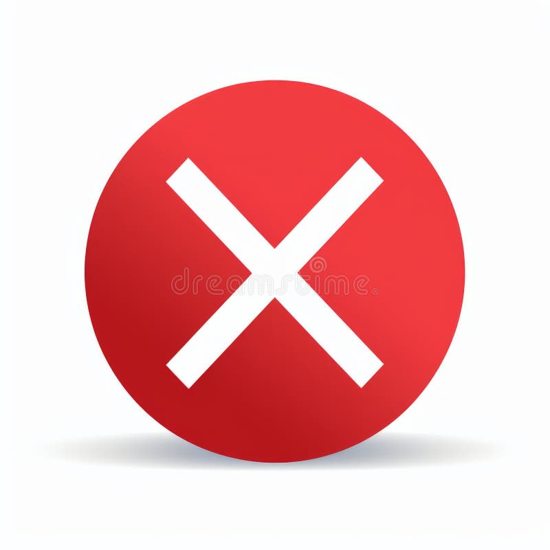 A Red Circle with an X Symbol on it Stock Illustration - Illustration ...