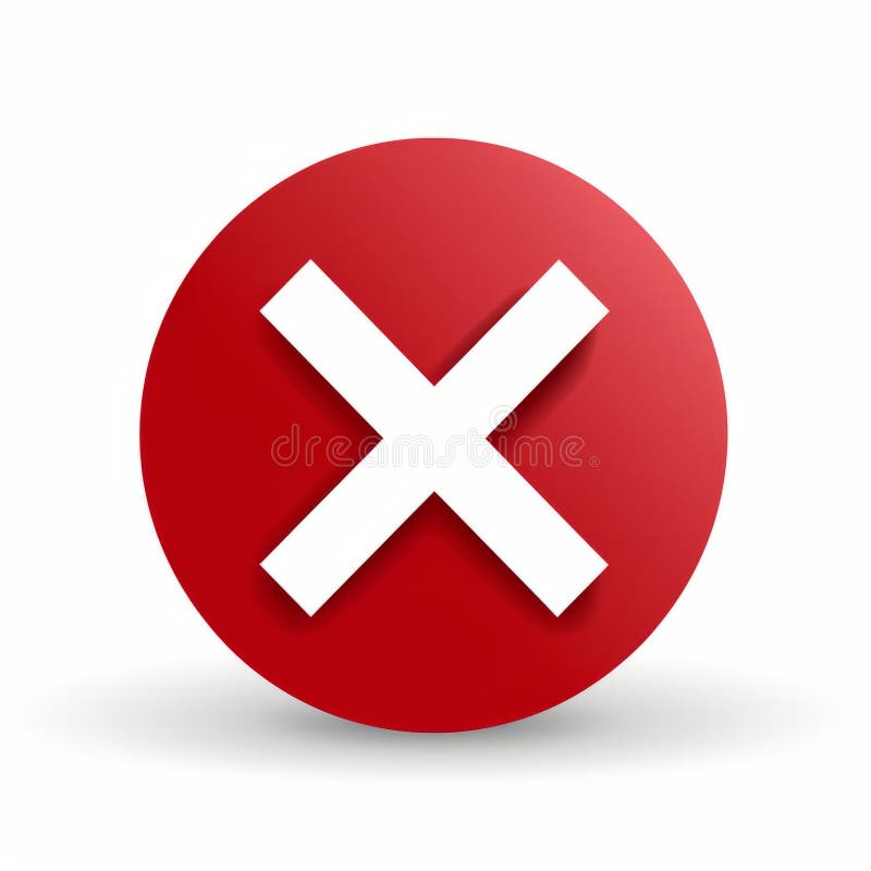 A Red Circle with an X Symbol on it Stock Illustration - Illustration ...