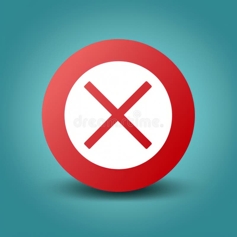 A Red Circle with an X Symbol on it Stock Illustration - Illustration ...