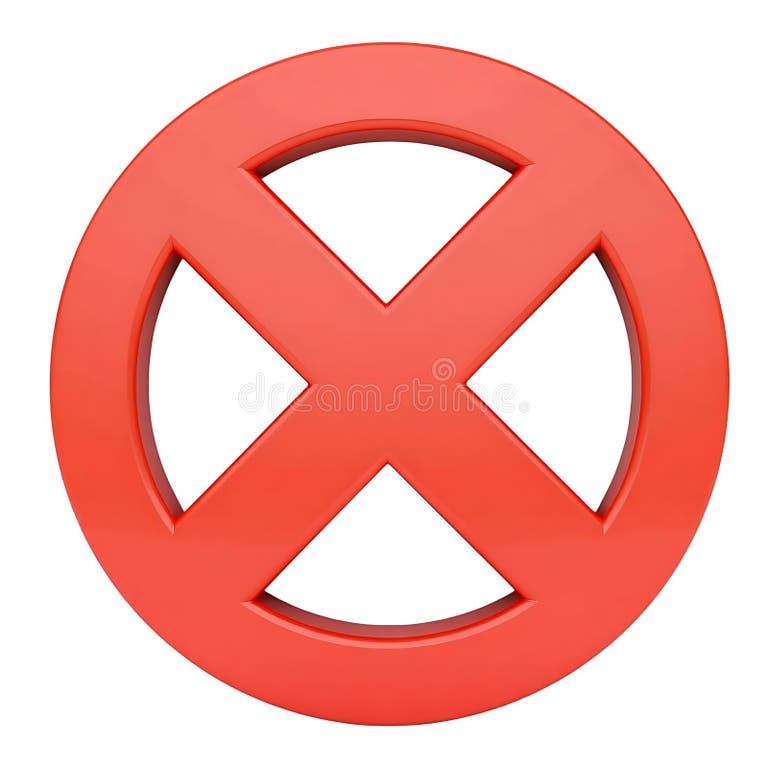 Red Circle X Symbol Graphic Design Element Stock Illustration ...