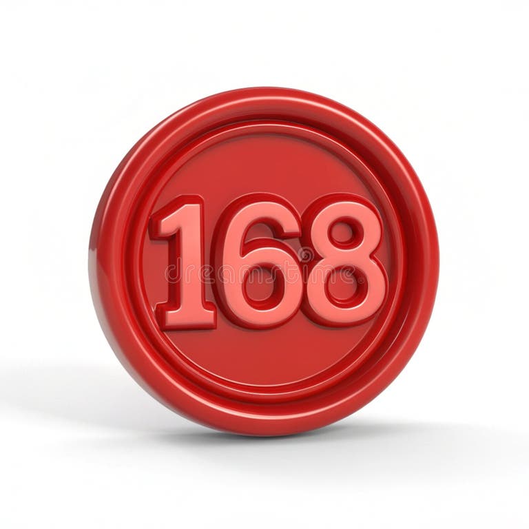 Red Circle Text Label 3D Render on White Background Stock Illustration ...