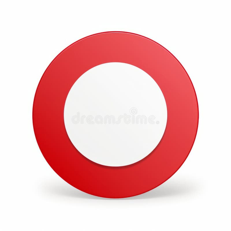 A Red Circle with a White Center on a White Background Stock ...