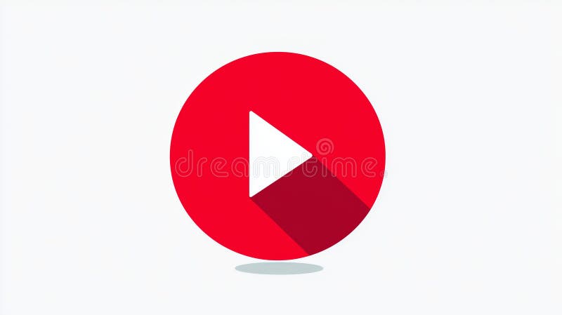 Red Circle with White Play Button Icon Stock Illustration ...