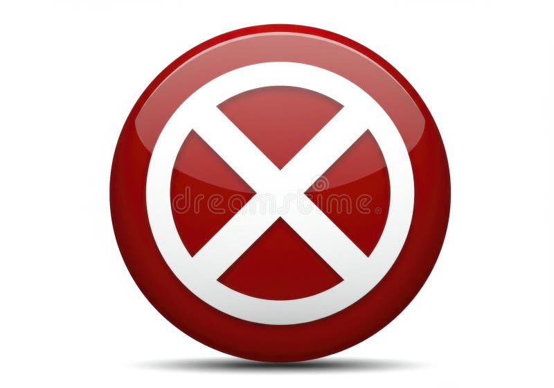 Red Circle with White X Symbol Indicating Prohibition or Cancellation ...