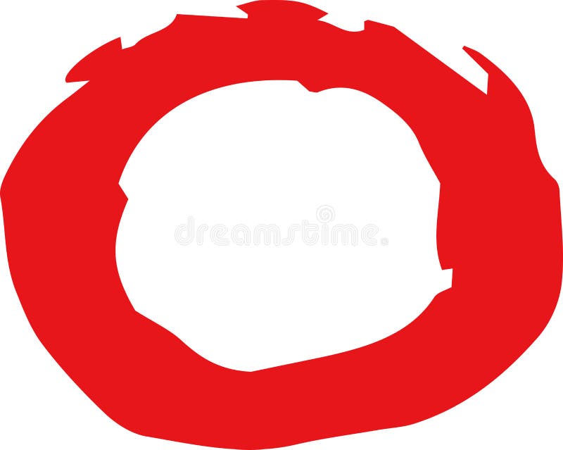 Red Circle Written with Rough Lines Stock Vector - Illustration of text ...