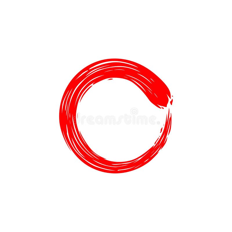 Red Enso Zen Circle Brush Vector Illustration Stock Vector ...