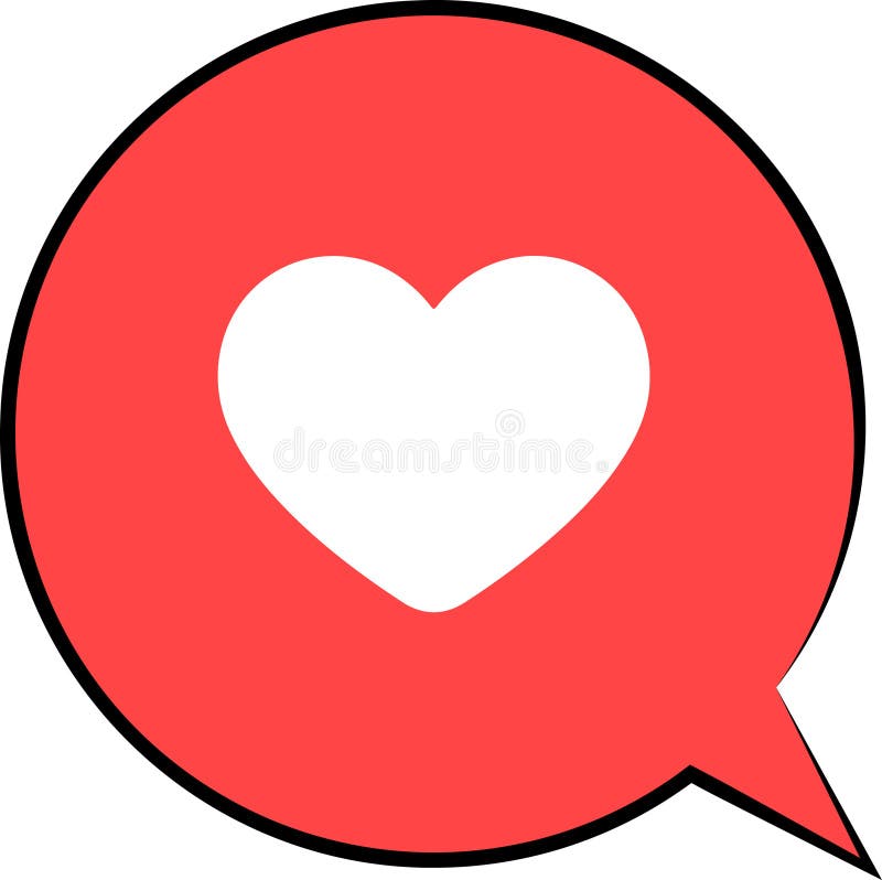 A Red Circled Text Box with Heart-shaped Text in the Middle Stock ...