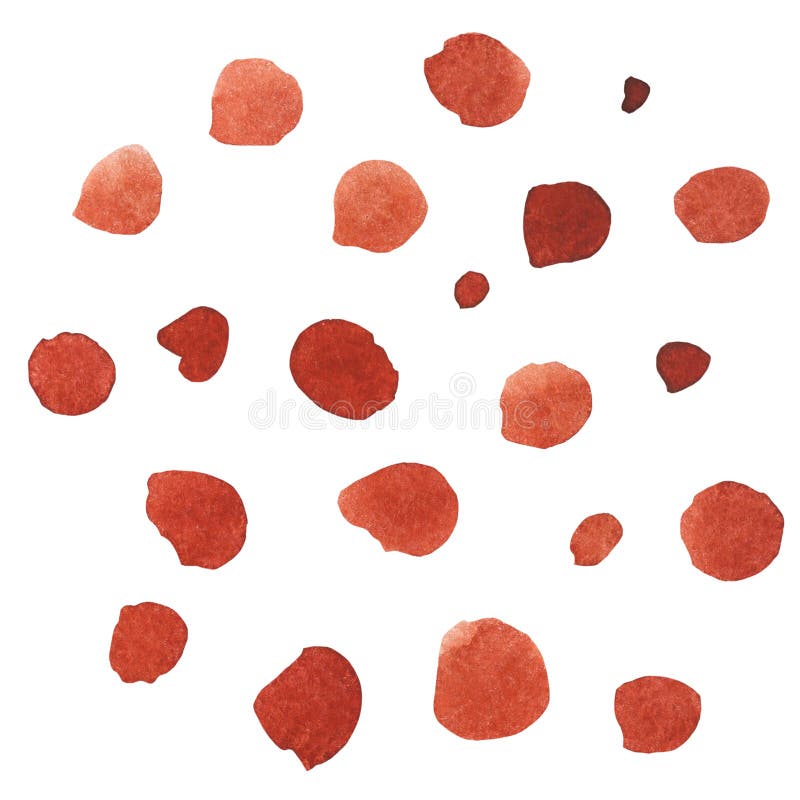 Red Circles Illustrations Seamless Patterns. Hand Drawn Watercolor ...
