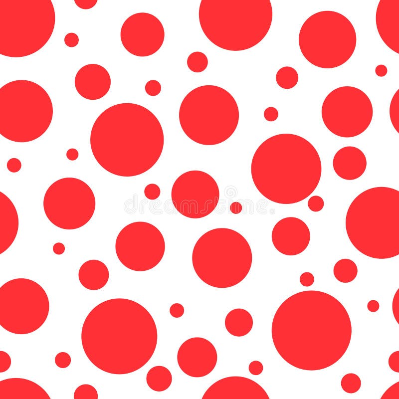 Red Circles on White Background, Seamless Pattern Stock Vector ...