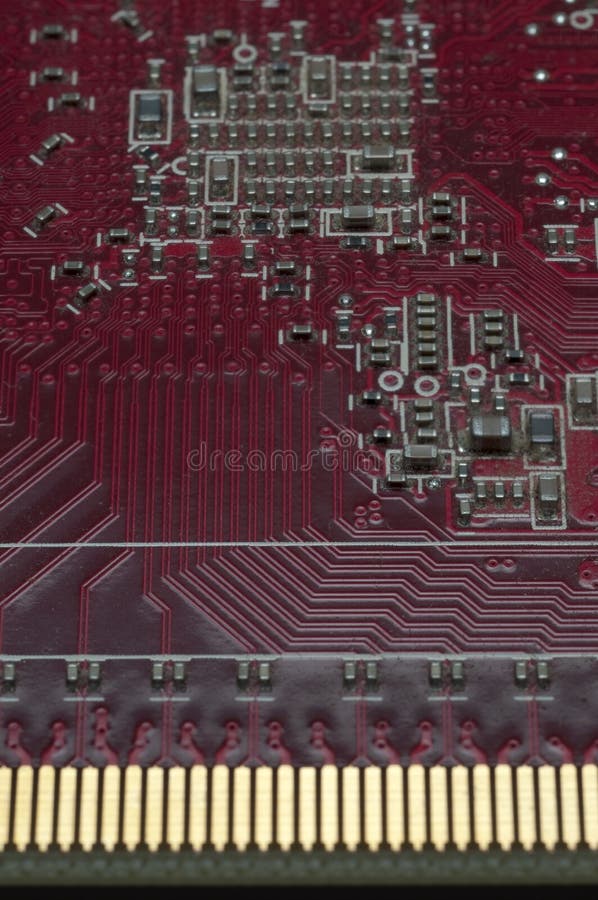 Red circuit board stock image. Image of component, technologies - 12966111