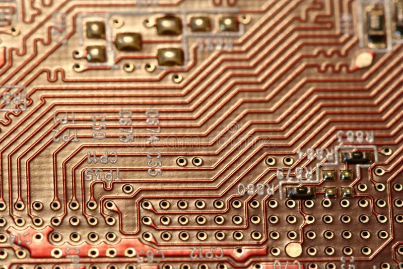 Red Circuit Board stock photo. Image of data, science - 8599388