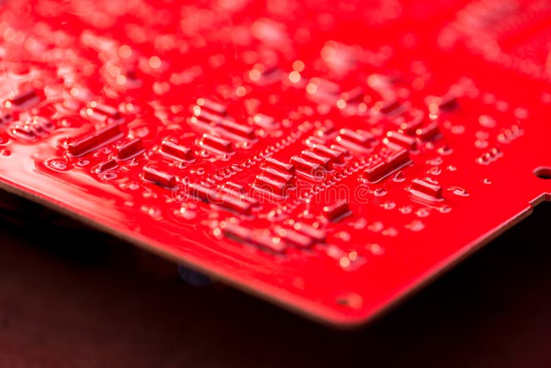 Red Circuit Board stock photo. Image of industry, silicon - 43467954