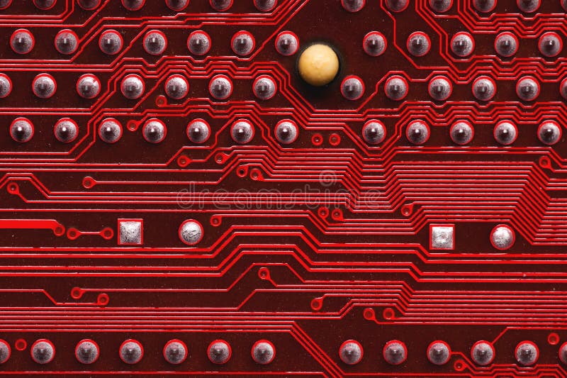 Red Circuit Board, Electronic Computer Hardware Technology. Motherboard ...