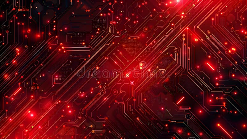 Red Circuit Board Illustration Stock Illustration - Illustration of ...