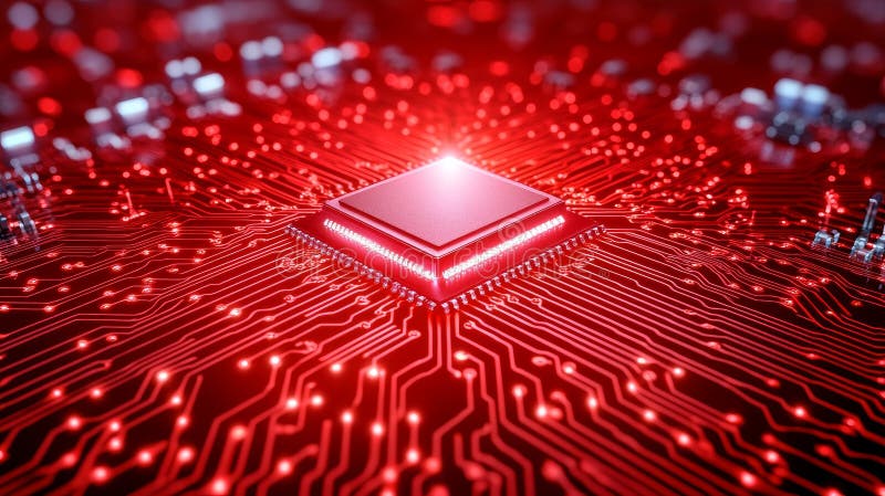 Red Circuit Board Technology Power Innovation Speed Network Future a ...