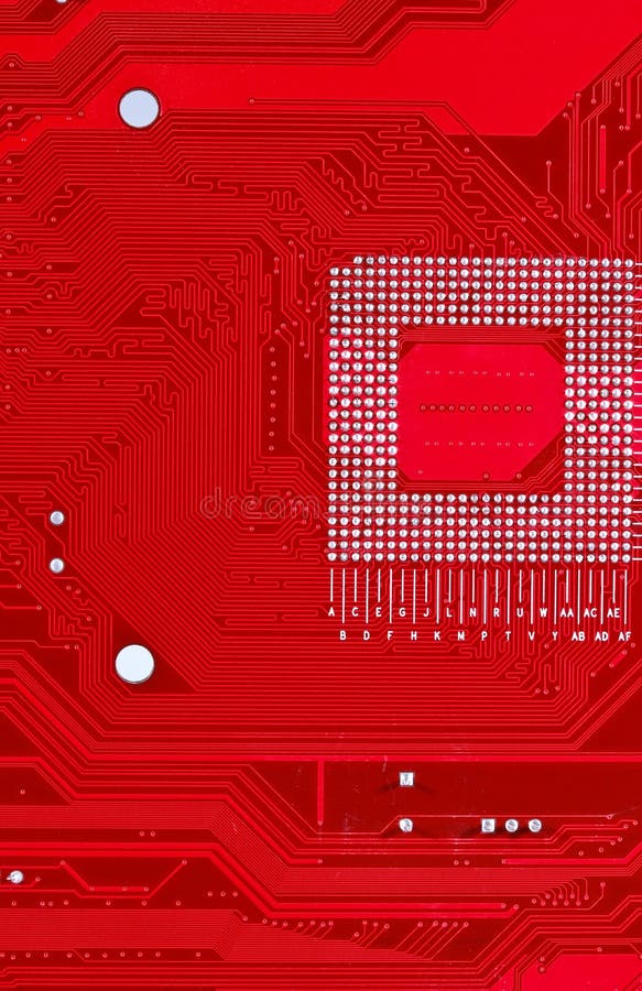 Red Circuit Board Texture Background of Computer Motherboard Stock ...