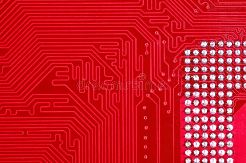 Red Circuit Board Texture Background of Computer Motherboard Stock ...