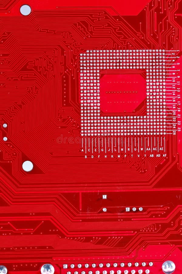Red Circuit Board Texture Background of Computer Motherboard Stock ...