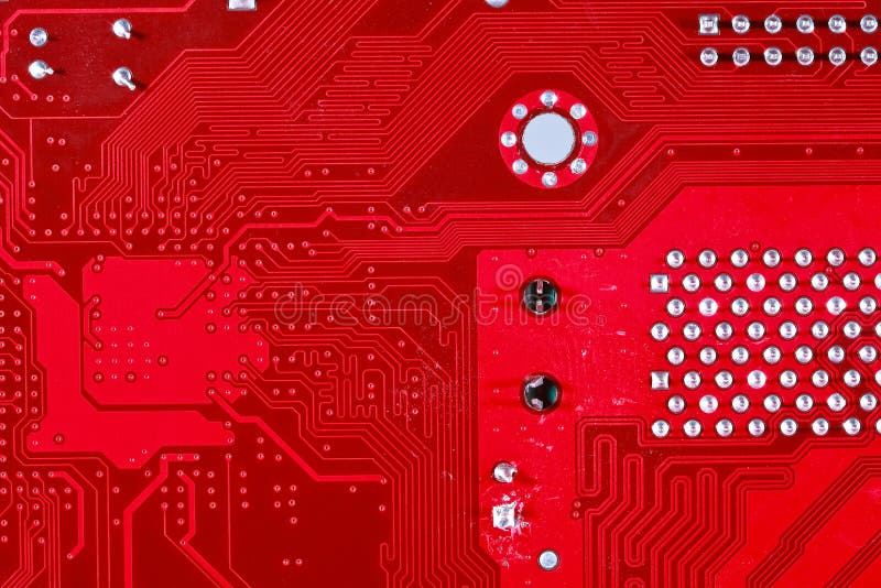 Red Circuit Board Texture Background of Computer Motherboard Stock ...