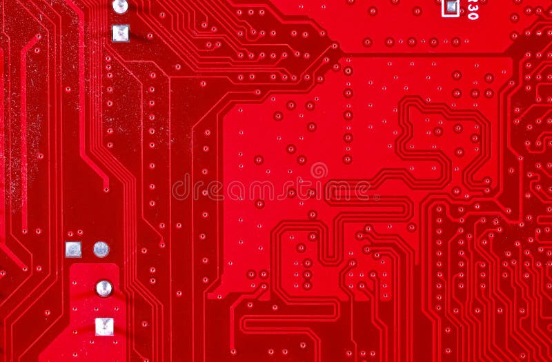 Red Circuit Board Texture Background of Computer Motherboard Stock ...