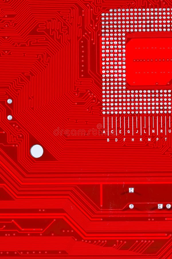 Red Circuit Board Texture Background of Computer Motherboard Stock ...
