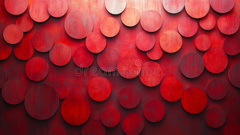 Red Circular Abstract Art Background, Geometric Modern Design. Vibrant ...