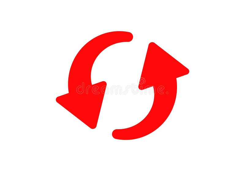 Red Circular Arrows Symbolizing Continuous Movement and Renewal Stock ...