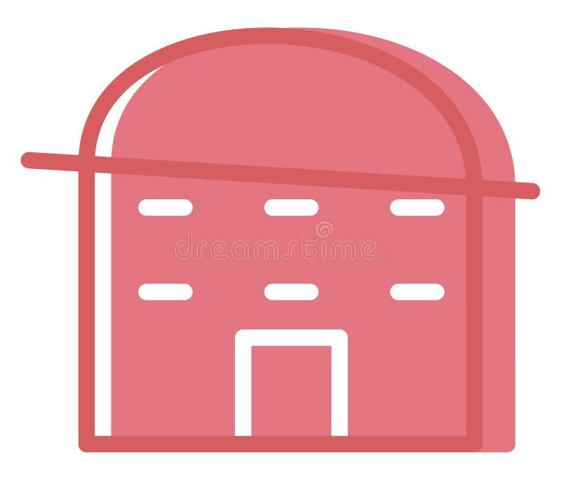 Red Circular Building with Small Windows, Icon Stock Vector ...