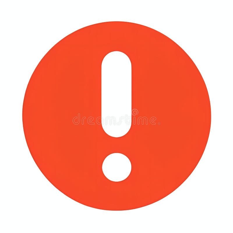 Red Exclamation Point Button Stock Illustration - Illustration of label ...