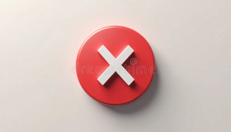 Cancel Icon: a Bold Red Circular Button with an "X" Symbol. Generative ...